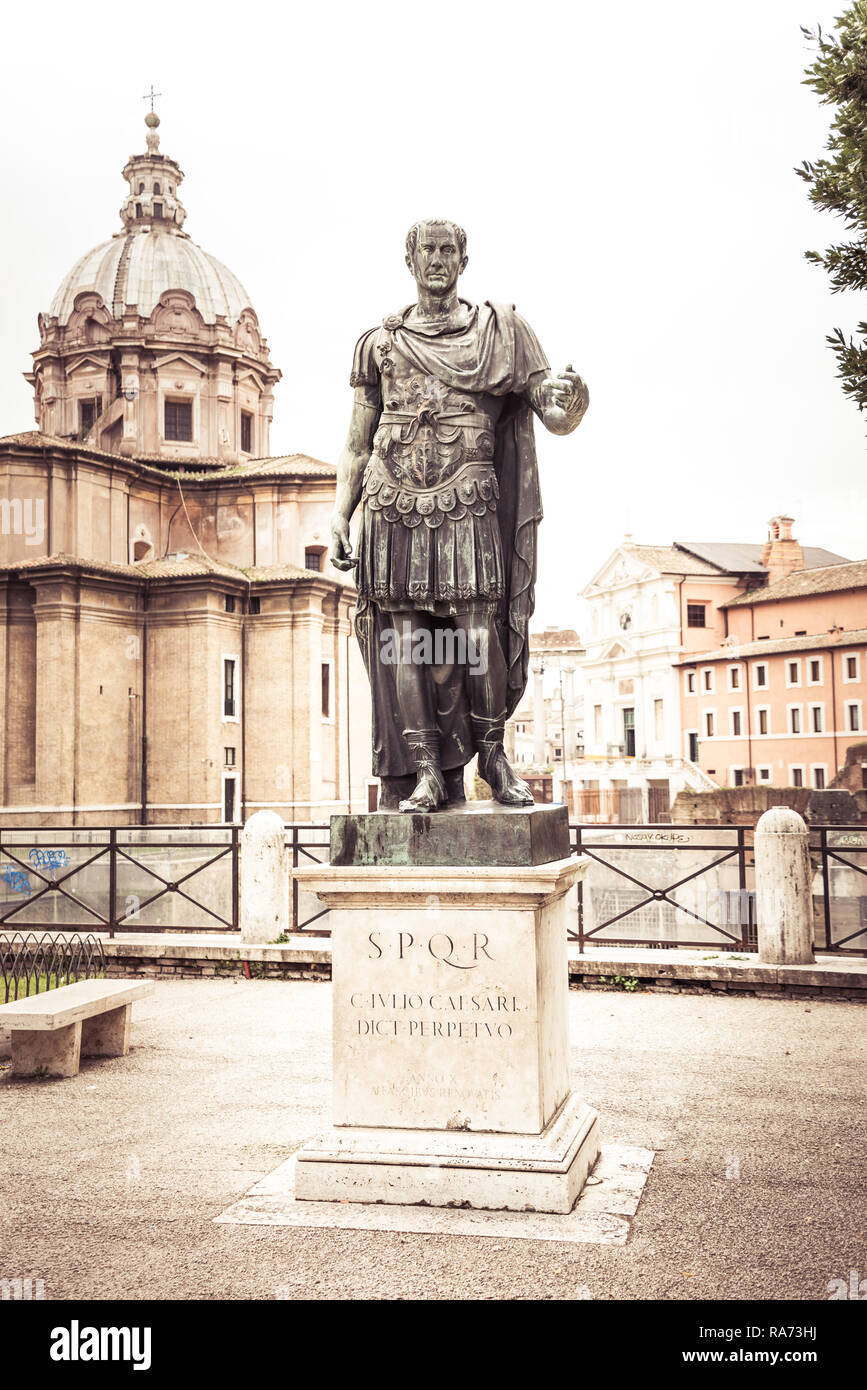 Rome / Italy - December 2018: Ancient Architecture and Statues in City ...