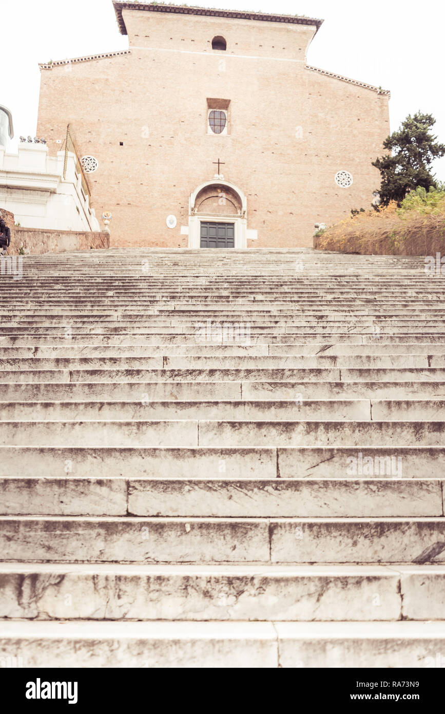 Concrete steps in front of the church Stock Photo - Alamy