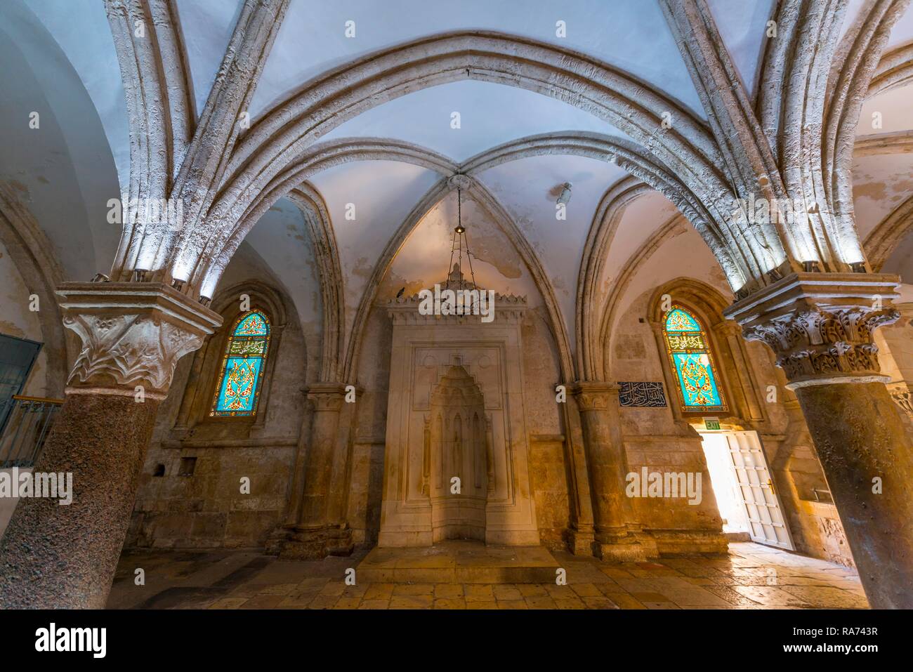 Simple ribbed vault, vaulted ceiling, Upper Room, Cenacle, Room where ...