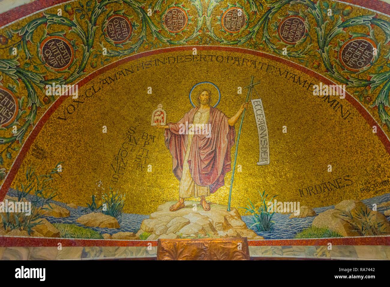 Christian Motifs, Mosaic in Dormitio Abbey, Byzantine Church, Mount ...