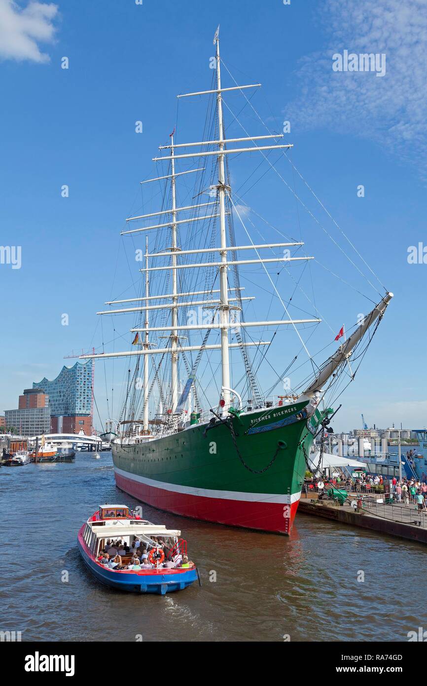 Museum ship Rickmer Rickmers, Landungsbrücken, Hamburg, Germany Stock ...
