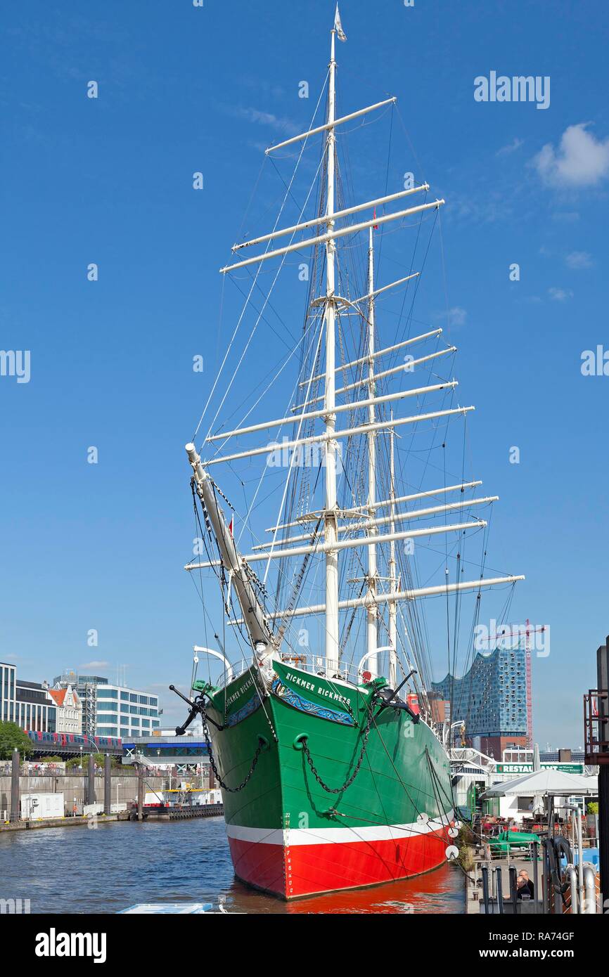 Museum ship Rickmer Rickmers, Landungsbrücken, Hamburg, Germany Stock ...