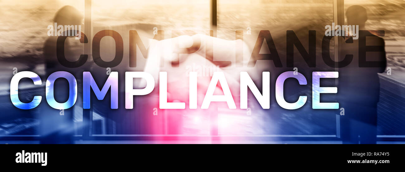 Compliance diagram with icons. Business concept on abstract background ...
