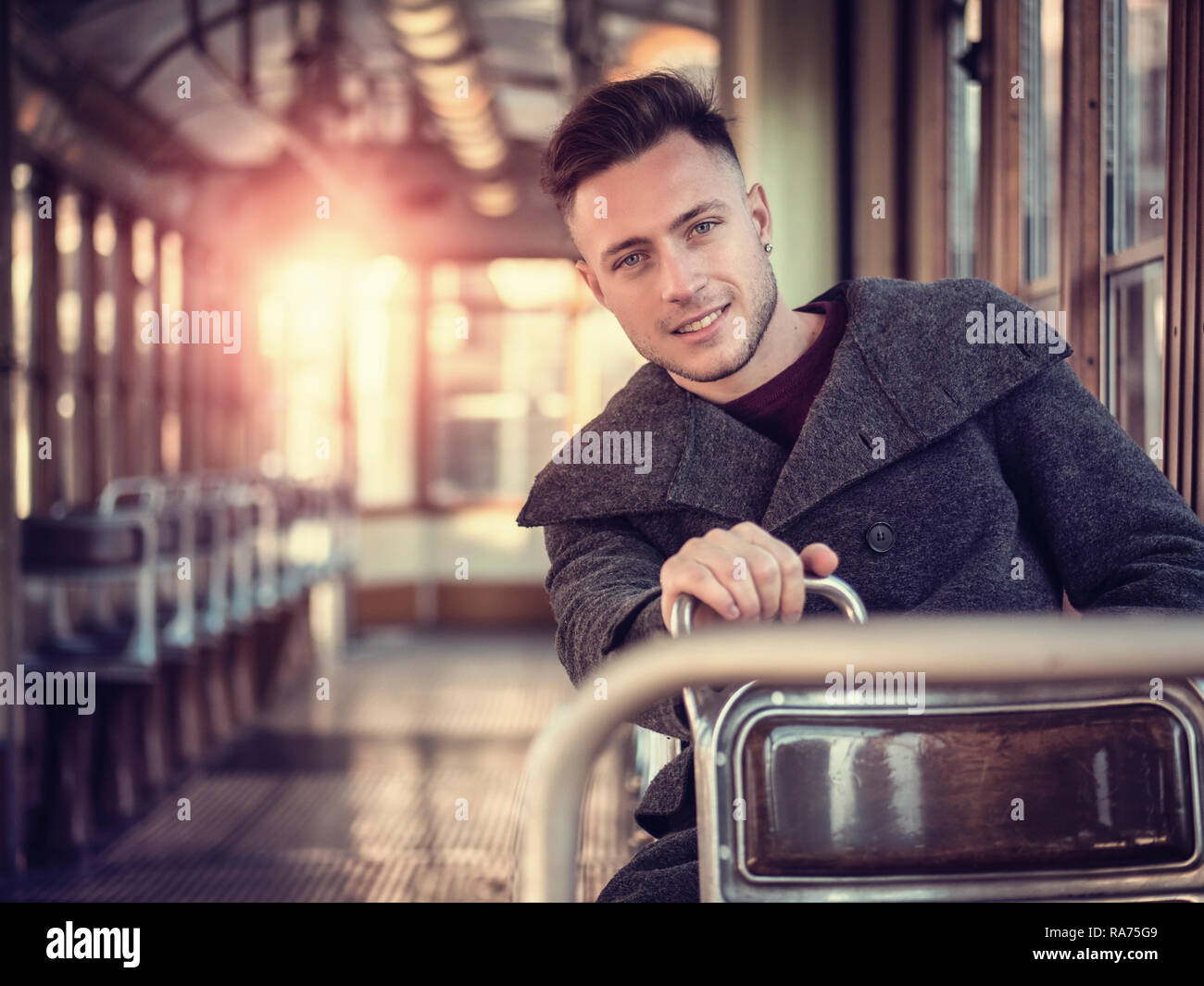 Happy old people on bus hi-res stock photography and images - Alamy