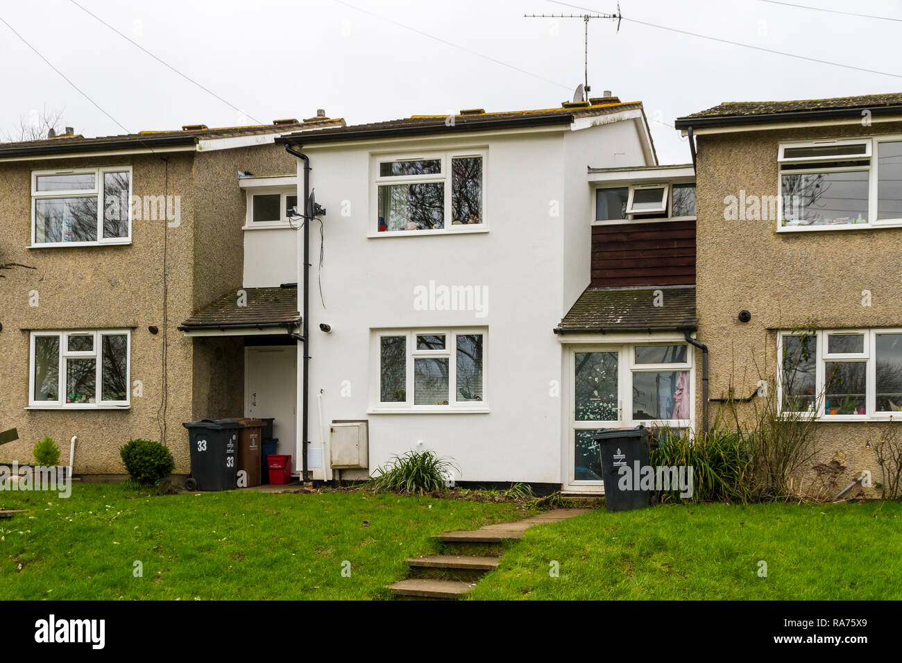 Self Coloured house rendering and Insulation of Stock Photo - Alamy