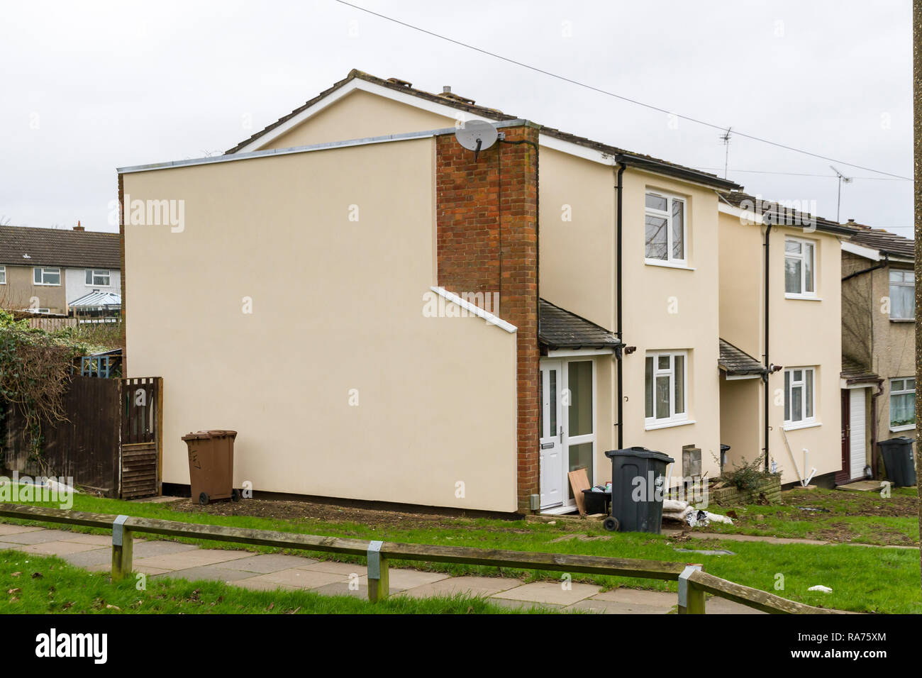 Self Coloured house rendering and Insulation of Stock Photo - Alamy