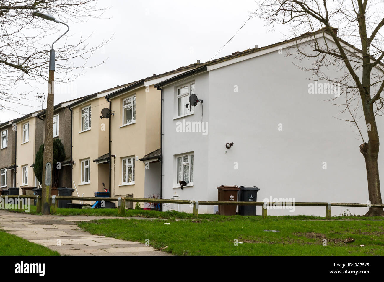 Self Coloured house rendering and Insulation of Stock Photo - Alamy