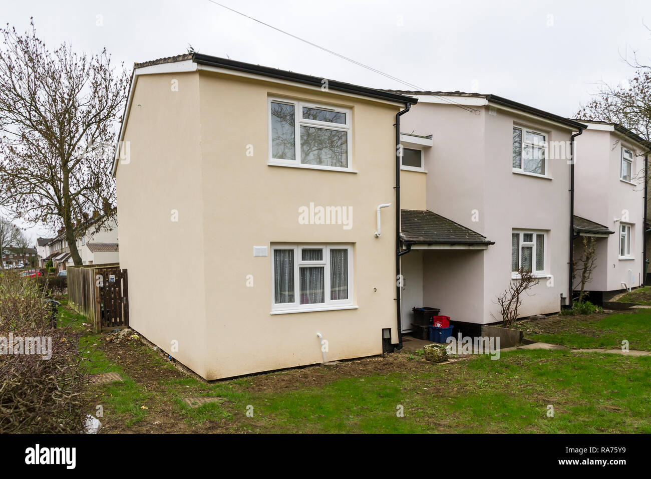 Self Coloured house rendering and Insulation of Stock Photo - Alamy