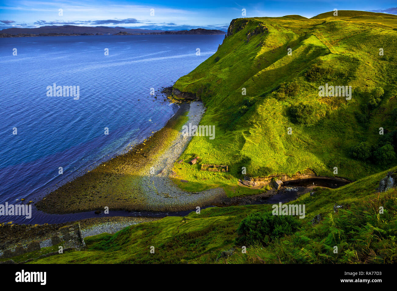 Spectacular Coastal Landscape With Valley And Small River On The Isle ...