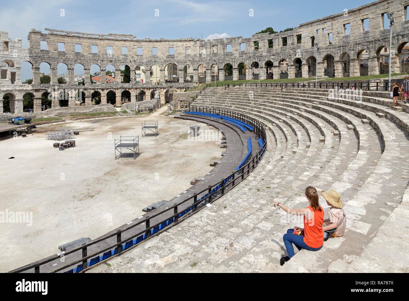 Pula amphitheatre with people hi-res stock photography and images - Alamy