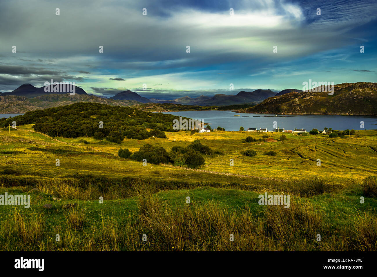 Scenic Coastal Landscape With Remote Village Around Loch Torridon And ...