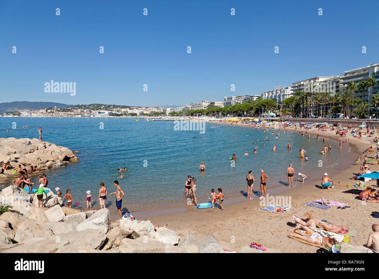Beach, Cannes, French Riviera, Provence-Alpes-Côte d'Azur, France Stock ...