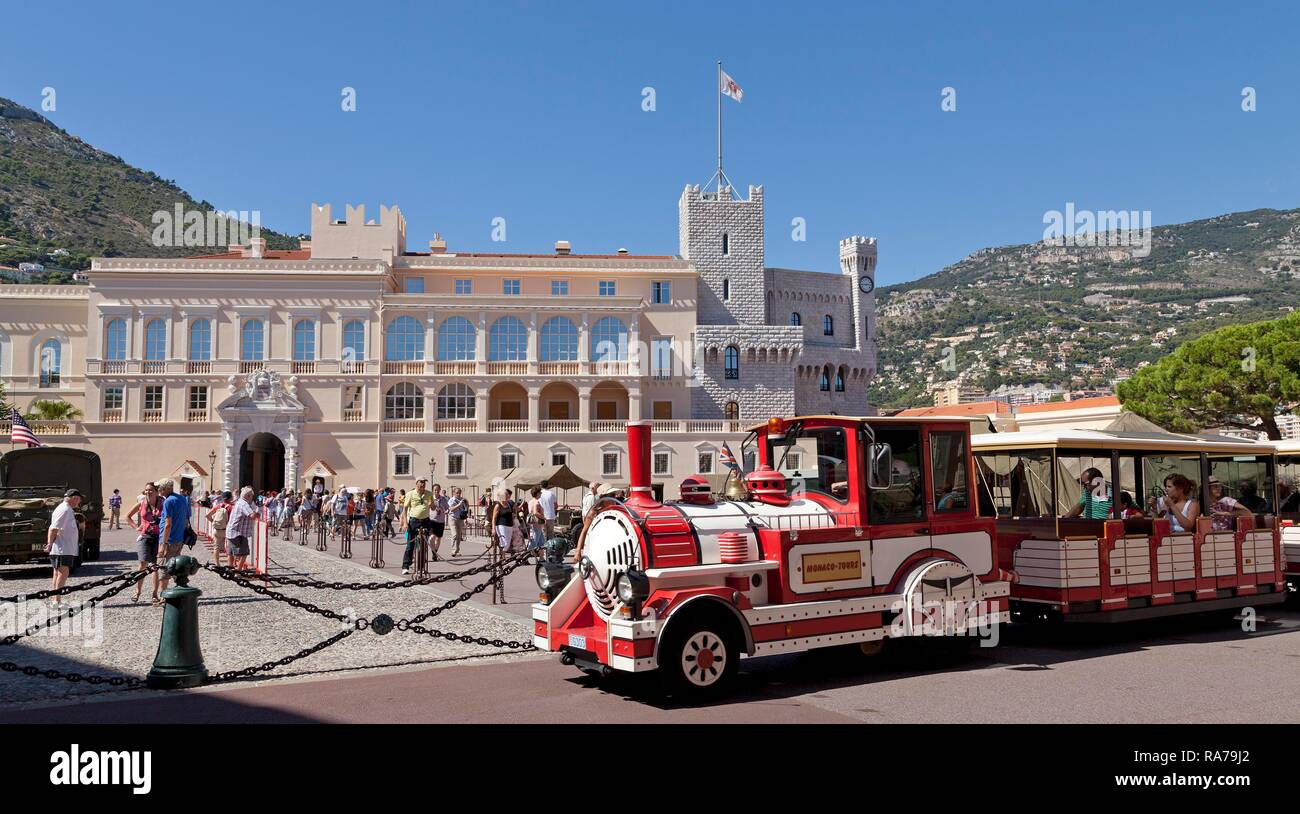 Tourist train, Prince's Palace, Monaco Stock Photo - Alamy