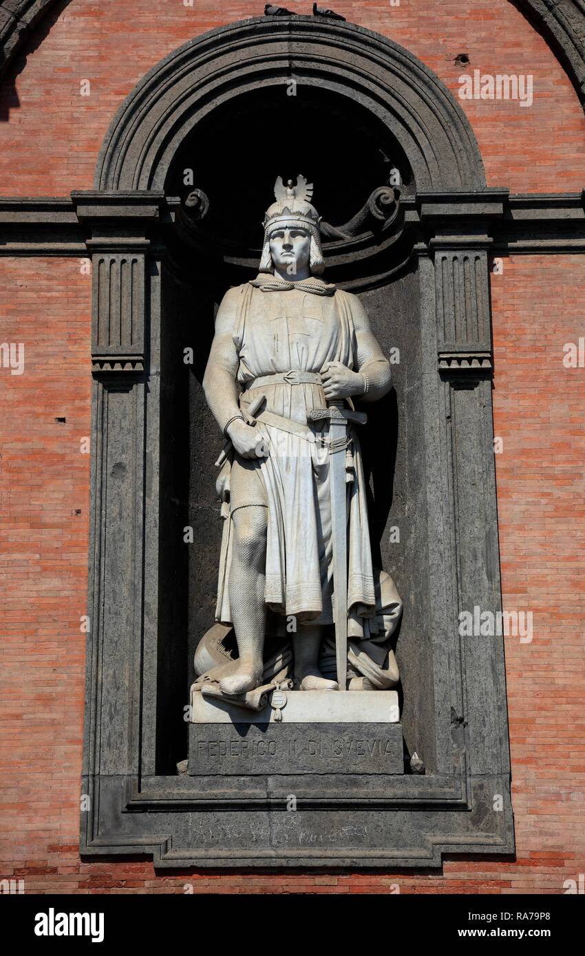 Statue of Frederico II. di Svevia on Palazzo Reale, the royal palace ...