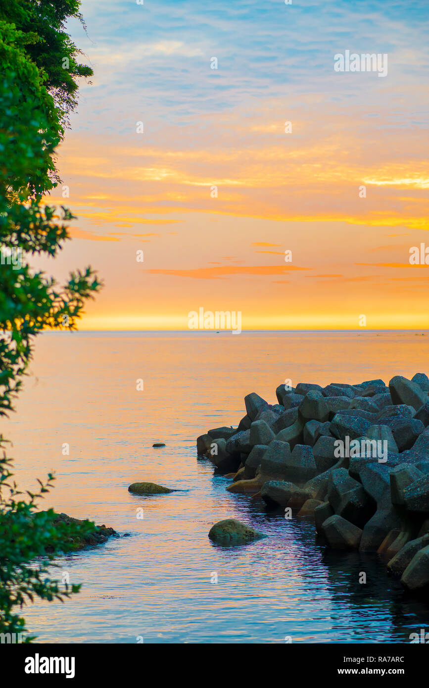 Seascape of Amaharashi beach in Toyama, Japan. Japan is a country ...