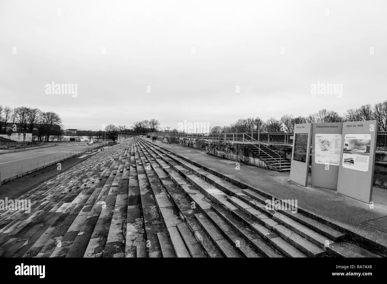 The former grandstand of Nazi party rally grounds at Zeppelinfeld in ...