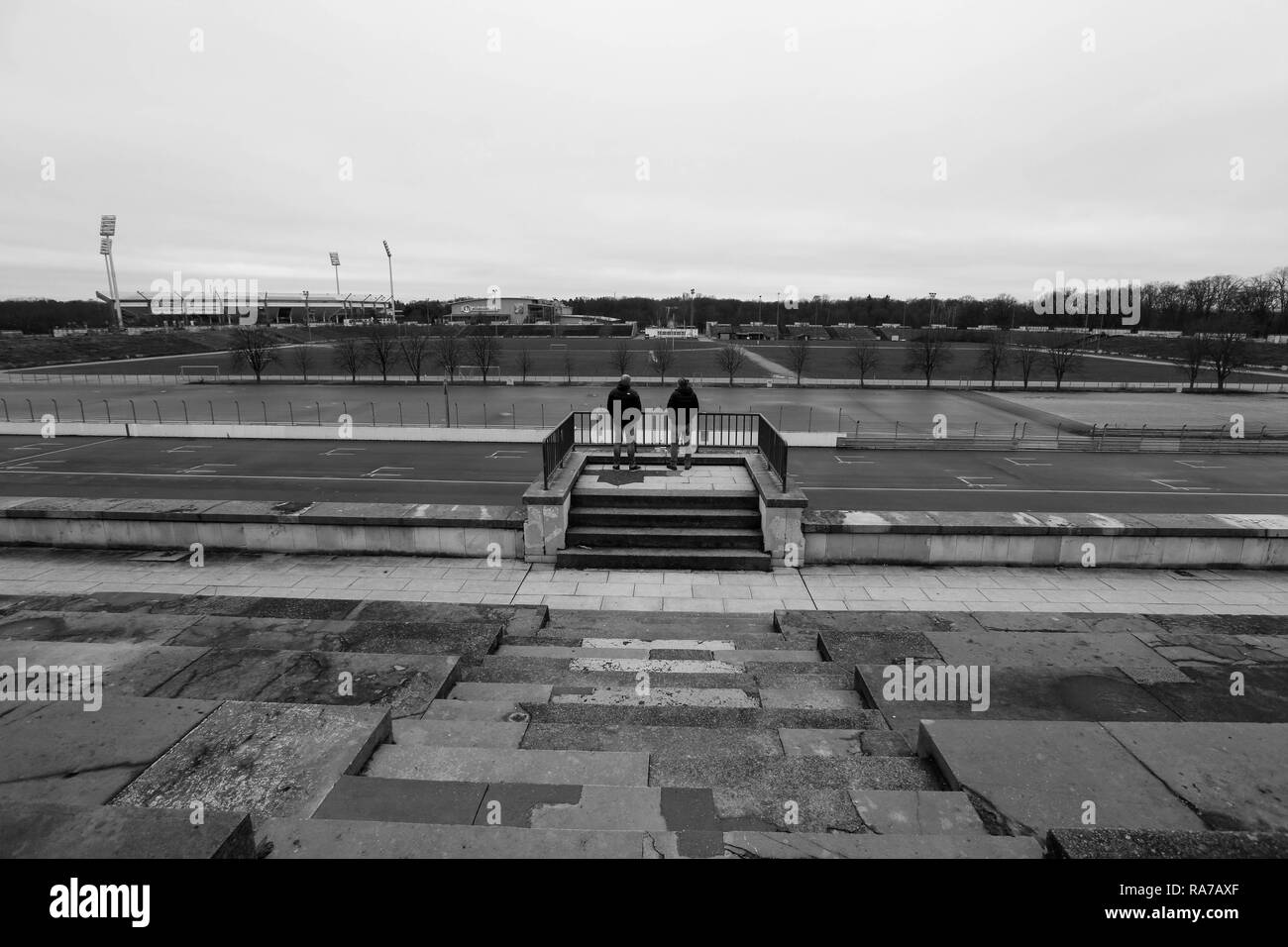 The former grandstand of Nazi party rally grounds at Zeppelinfeld in ...