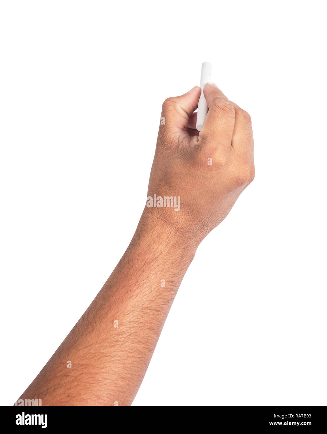 Hand with chalk isolated on white background Stock Photo - Alamy