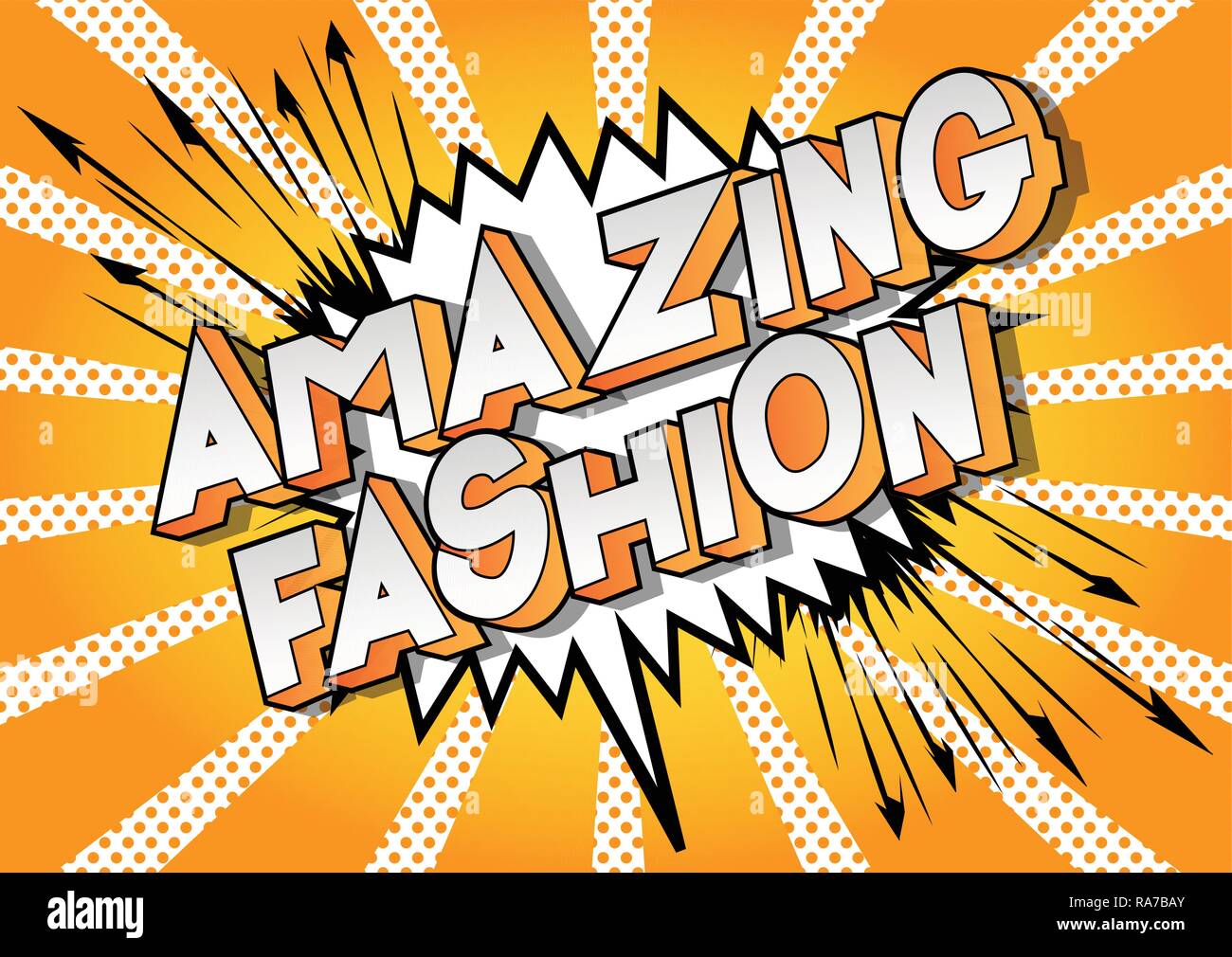 Amazing Fashion - Vector illustrated comic book style phrase on ...
