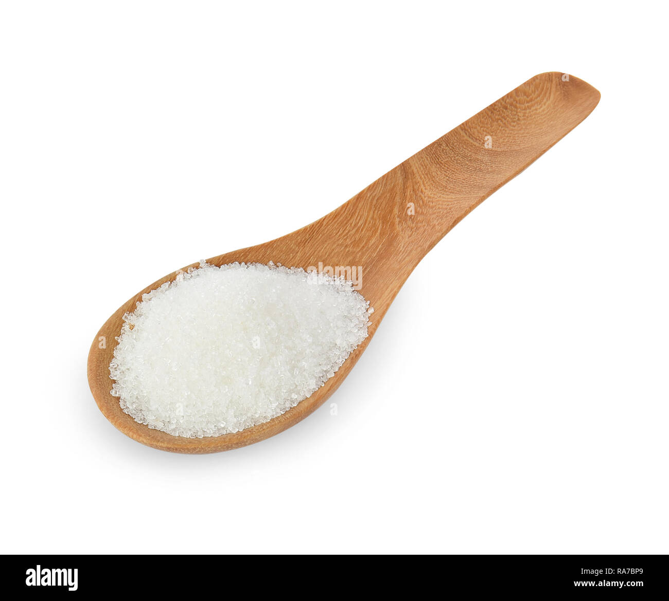 White sugar in spoon on white background Stock Photo - Alamy