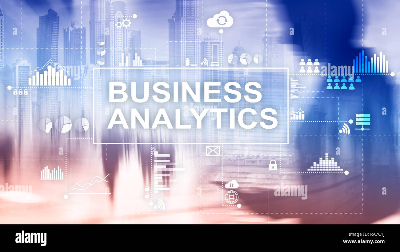Business analytics concept on double exposure background Stock Photo ...