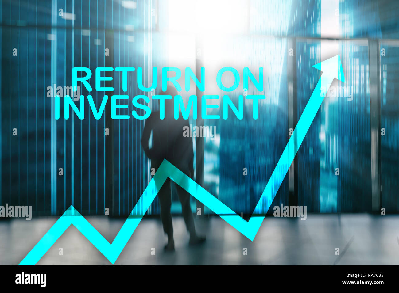 ROI - Return on investment. Stock trading and financial growth concept ...