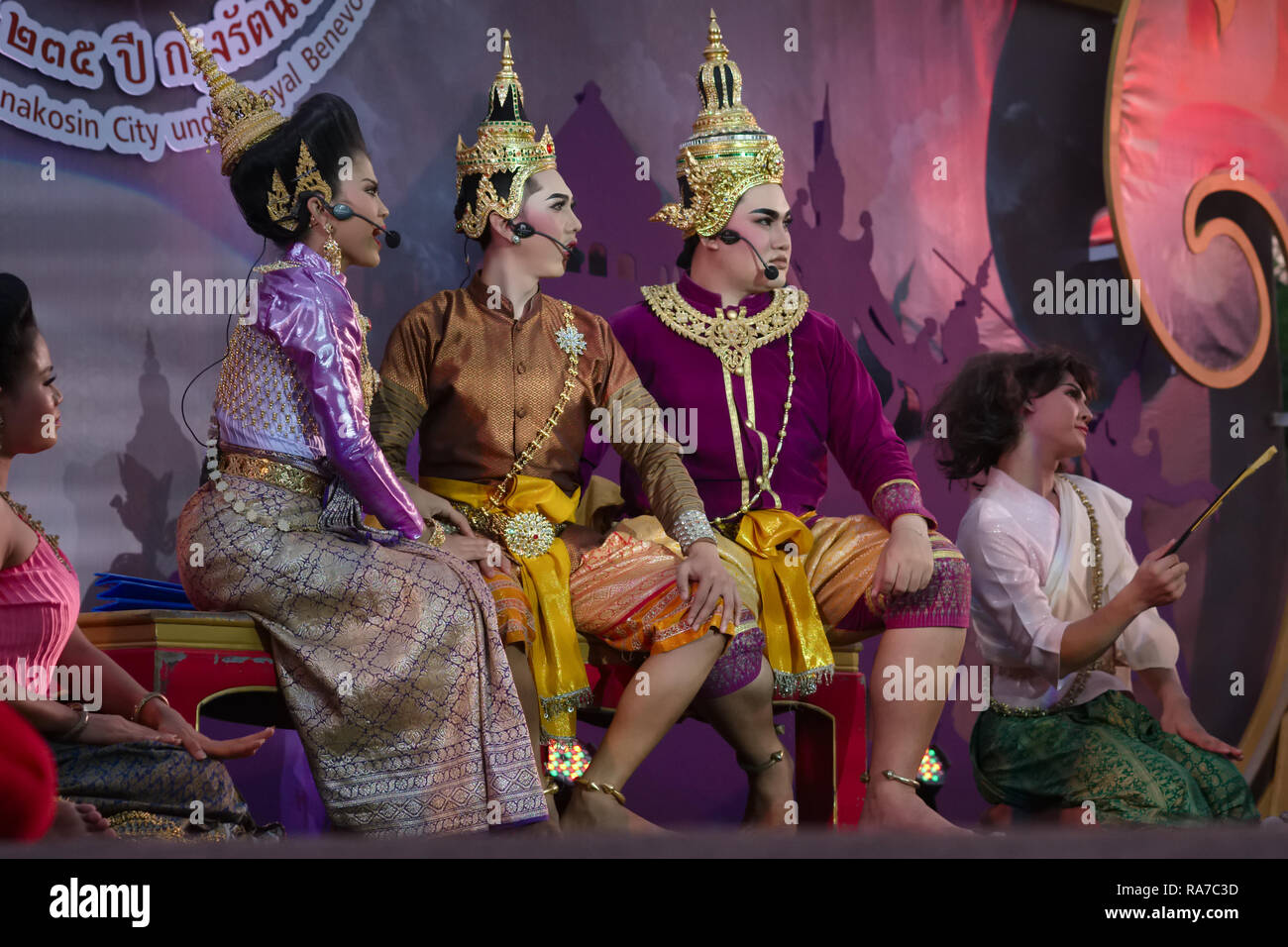 A rustic Thai drama performance or lakhon ( in Bangkok, Thailand, the ...