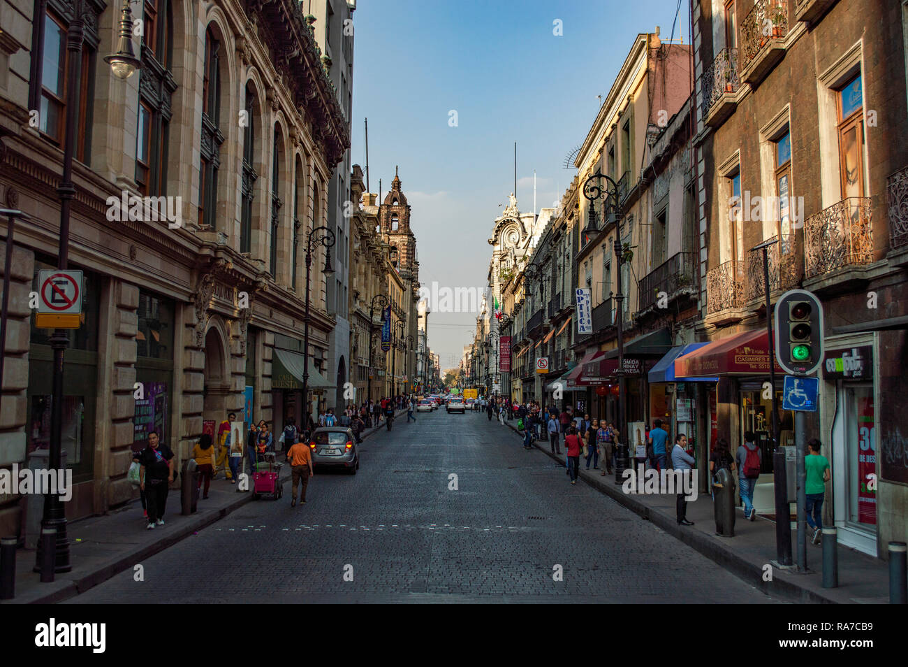 People walking down a street in Mexico City, Mexico Stock Photo - Alamy