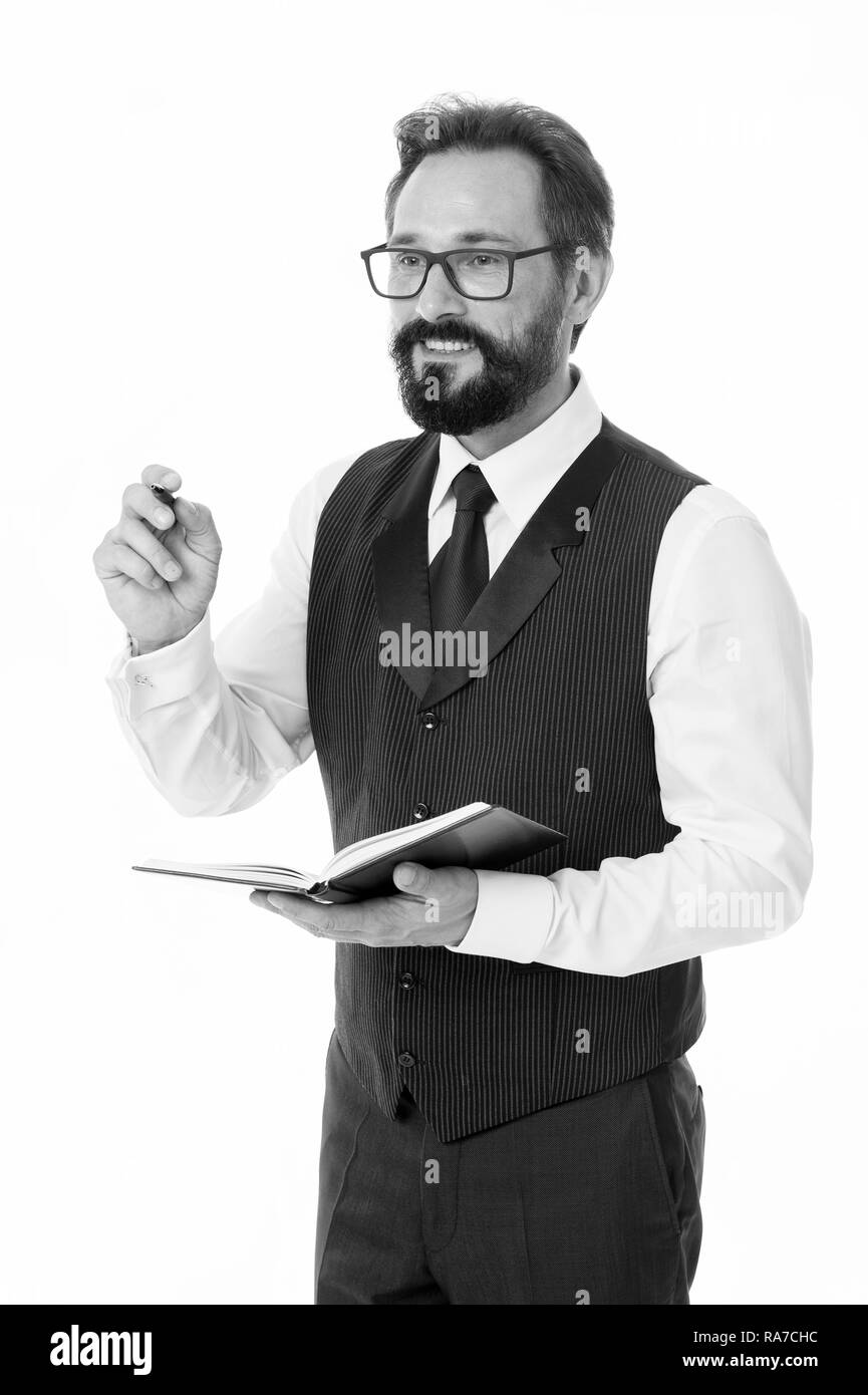 To do list. Businessman planning business schedule with notepad. Time ...