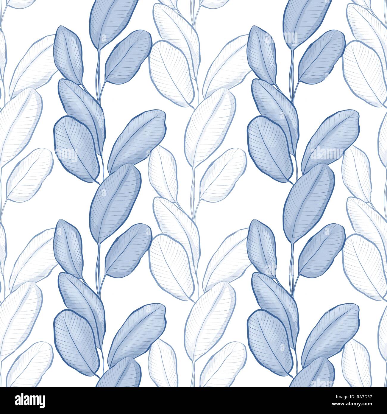 Seamless vertical pattern with leaves Stock Photo - Alamy