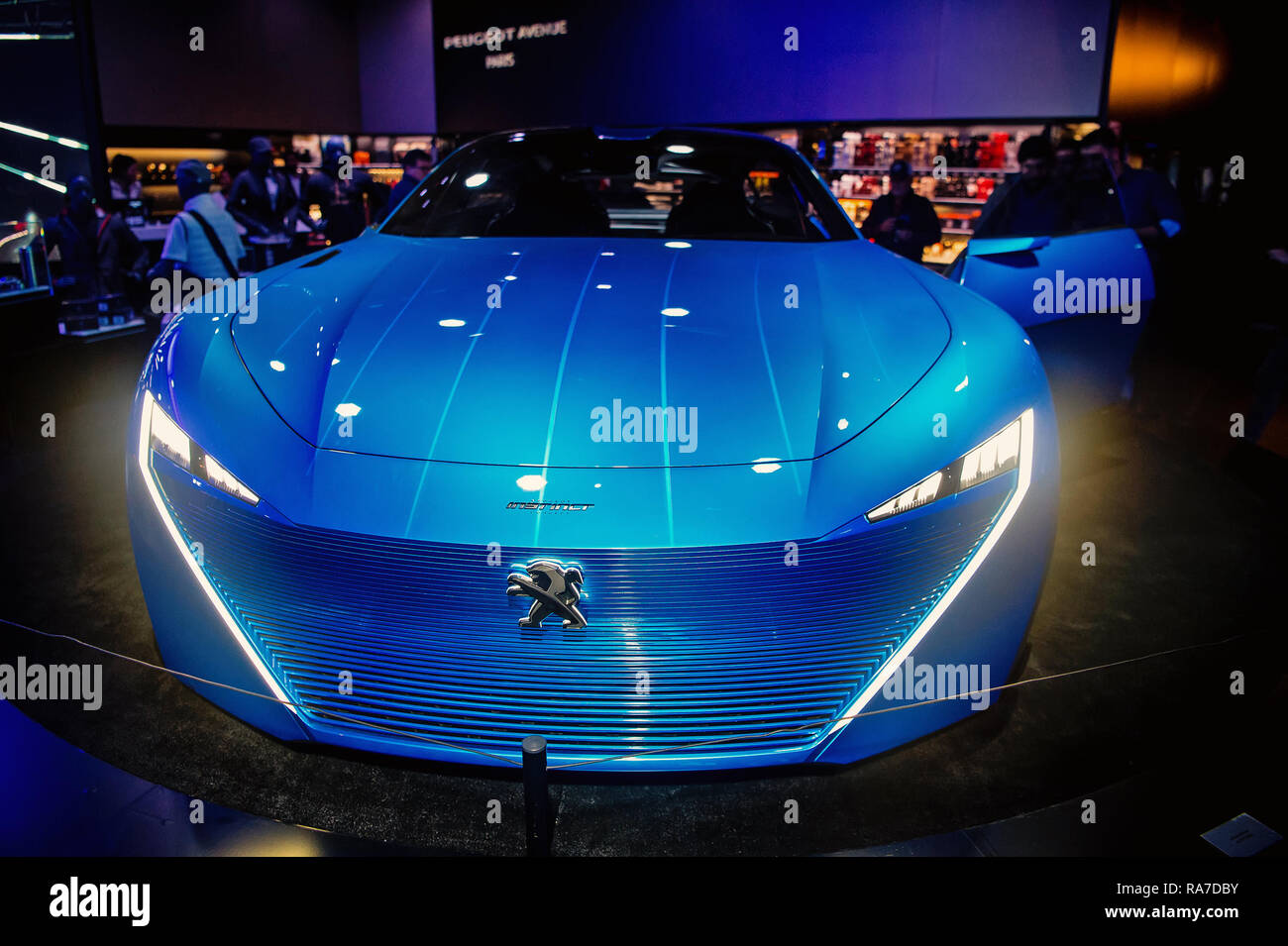 Paris , France-September 27, 2017: Peugeot instinct car concept in ...
