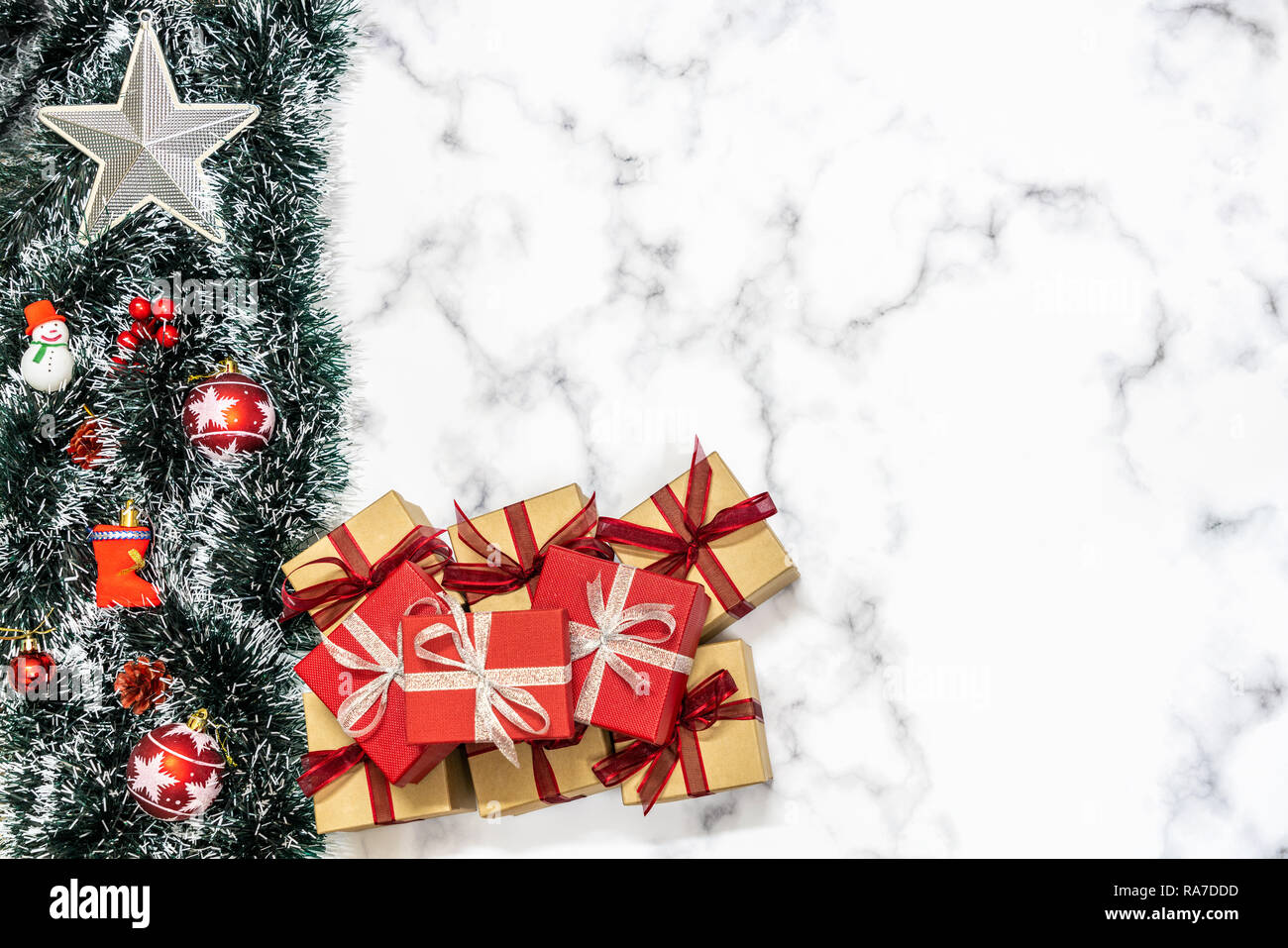 Christmas boxes on white background Stock Photo - Alamy