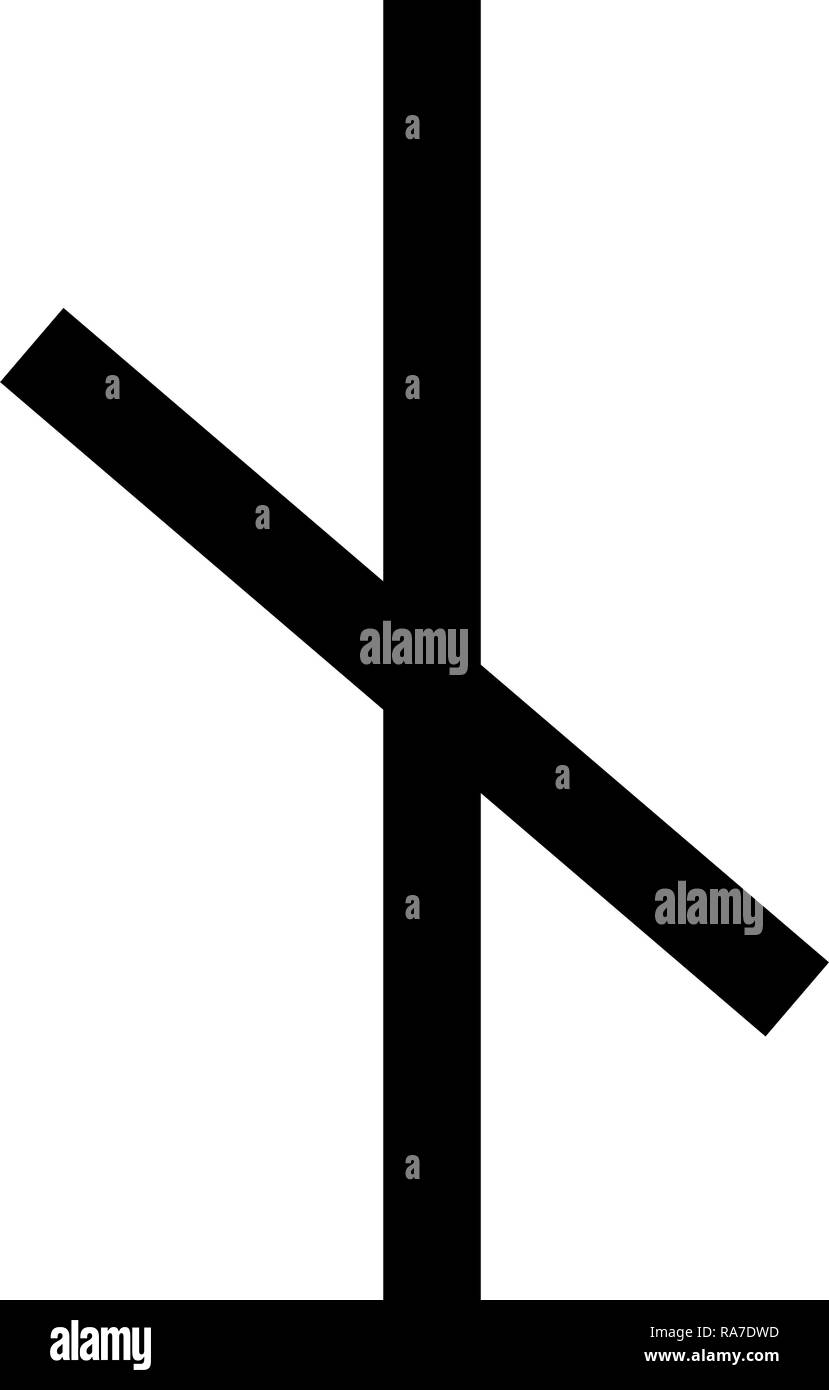 Nauthis rune Neidis need night not symbol icon black color vector I ...