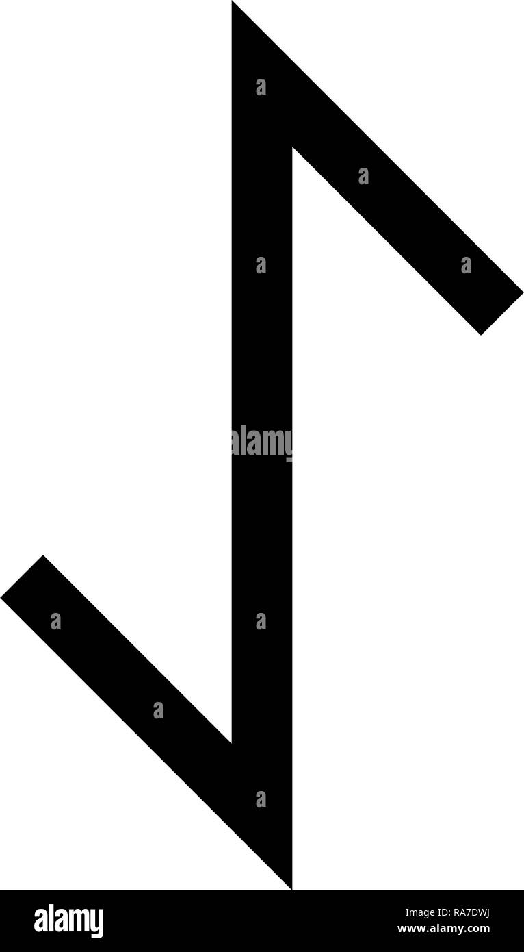 Eywas rune yew strength egis symbol icon black color vector I flat ...