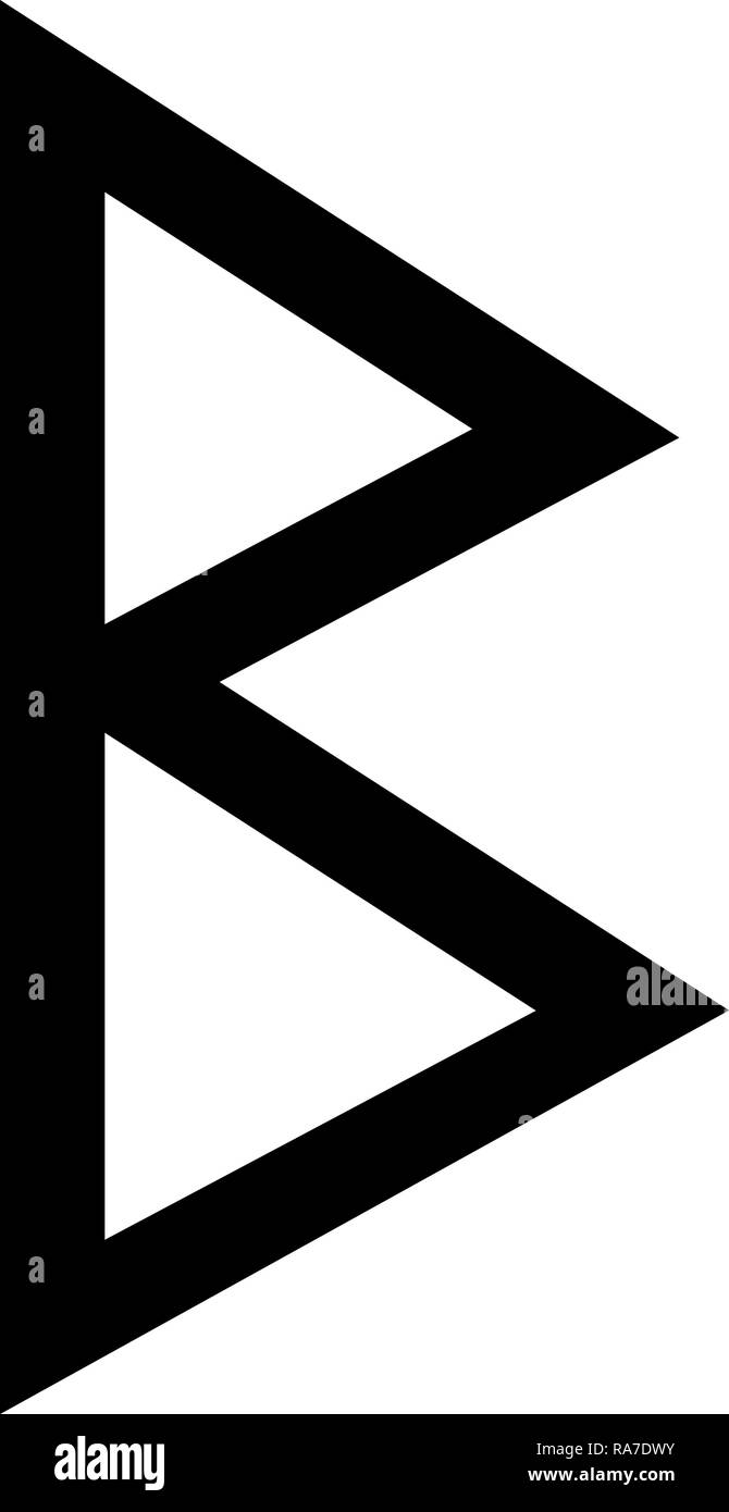 Berkana rune birch birth icon black color vector I flat style simple ...
