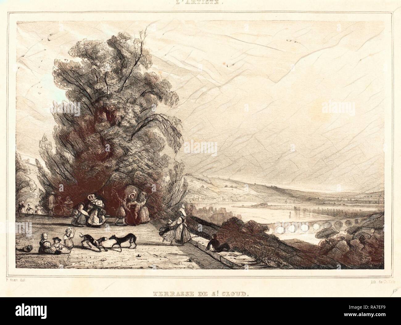 Paul Huet, French (1803-1869), Terrace of St. Cloud (Terrasse de St ...