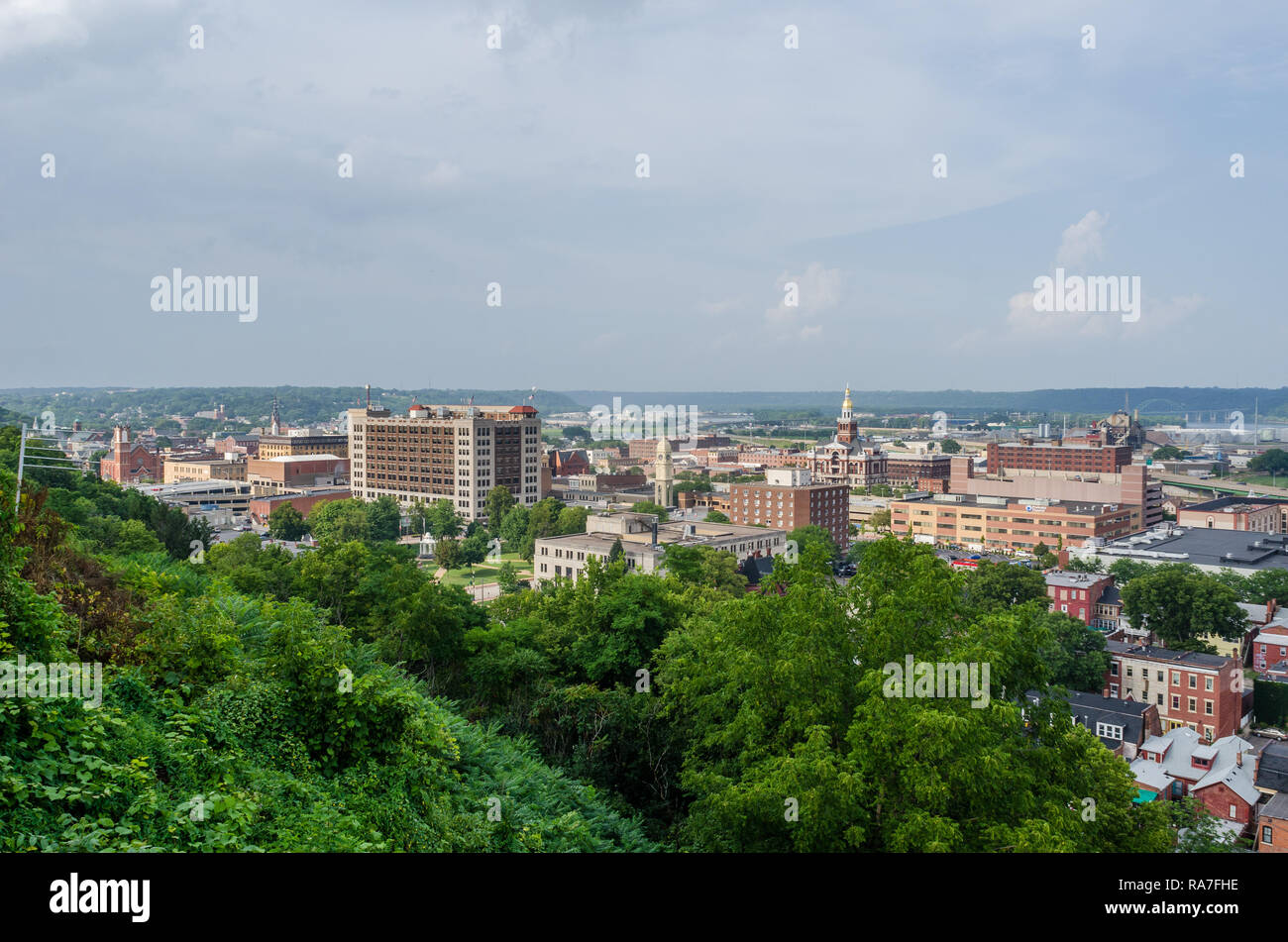 Aerial view of downtown Dubuque Stock Photo - Alamy