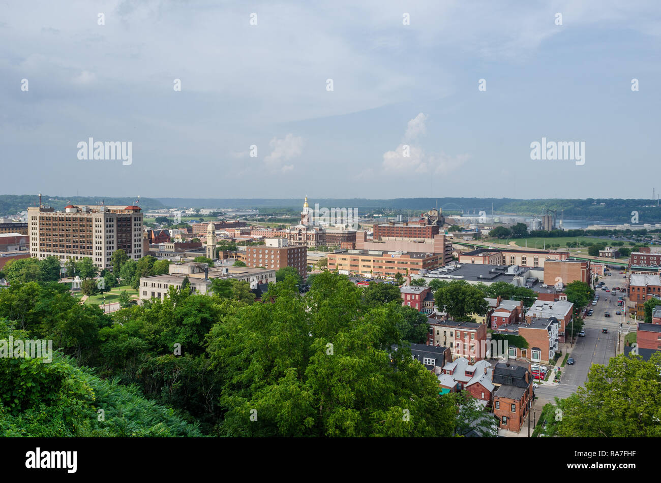 Aerial view of downtown Dubuque Stock Photo - Alamy