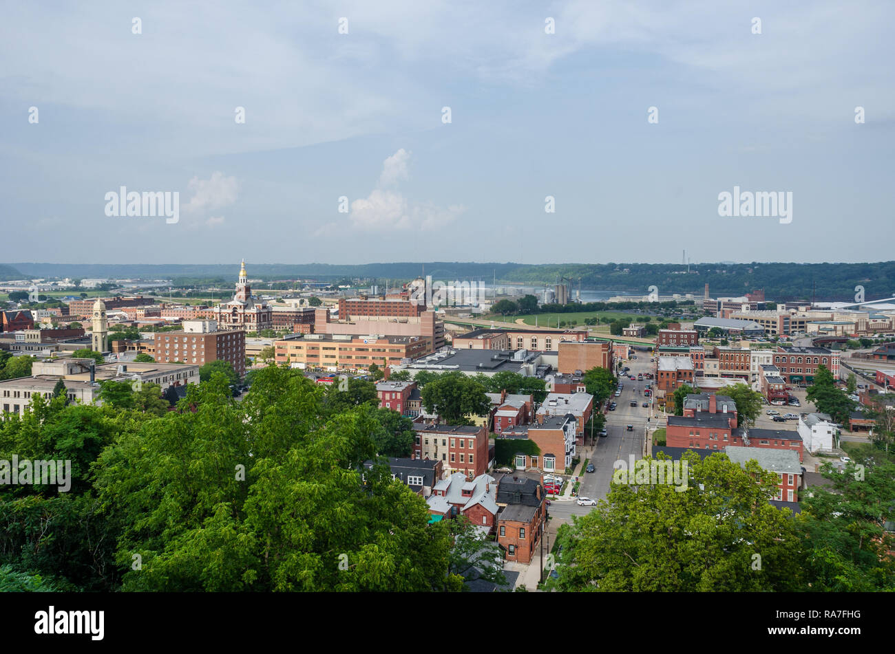 Aerial view of downtown Dubuque Stock Photo - Alamy