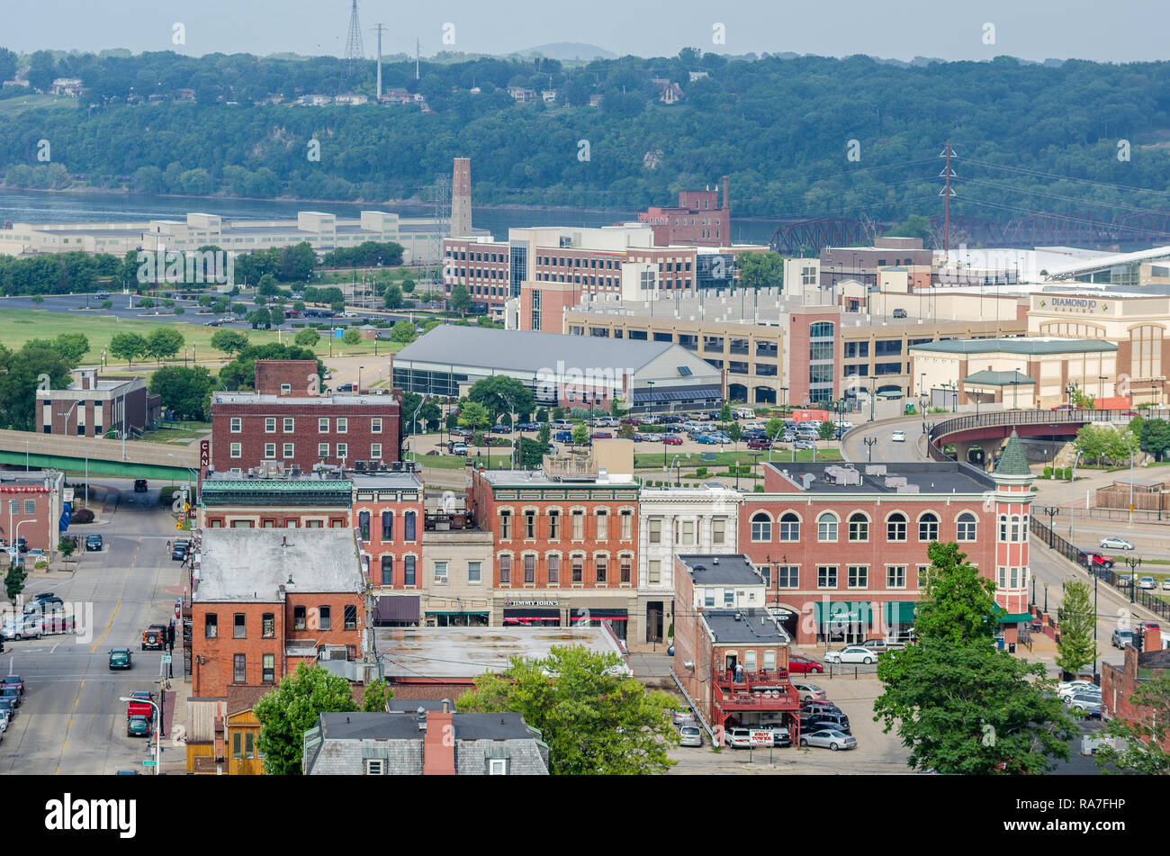 Aerial view of downtown Dubuque Stock Photo - Alamy