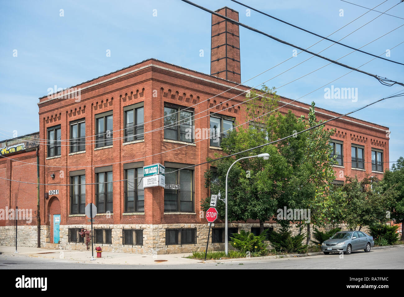 Industrial building in the Stockyards neighborhood Stock Photo - Alamy