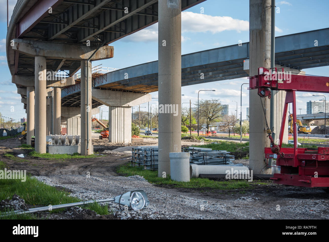 Construction of the interchange between Lake Shore Drive and Interstate ...
