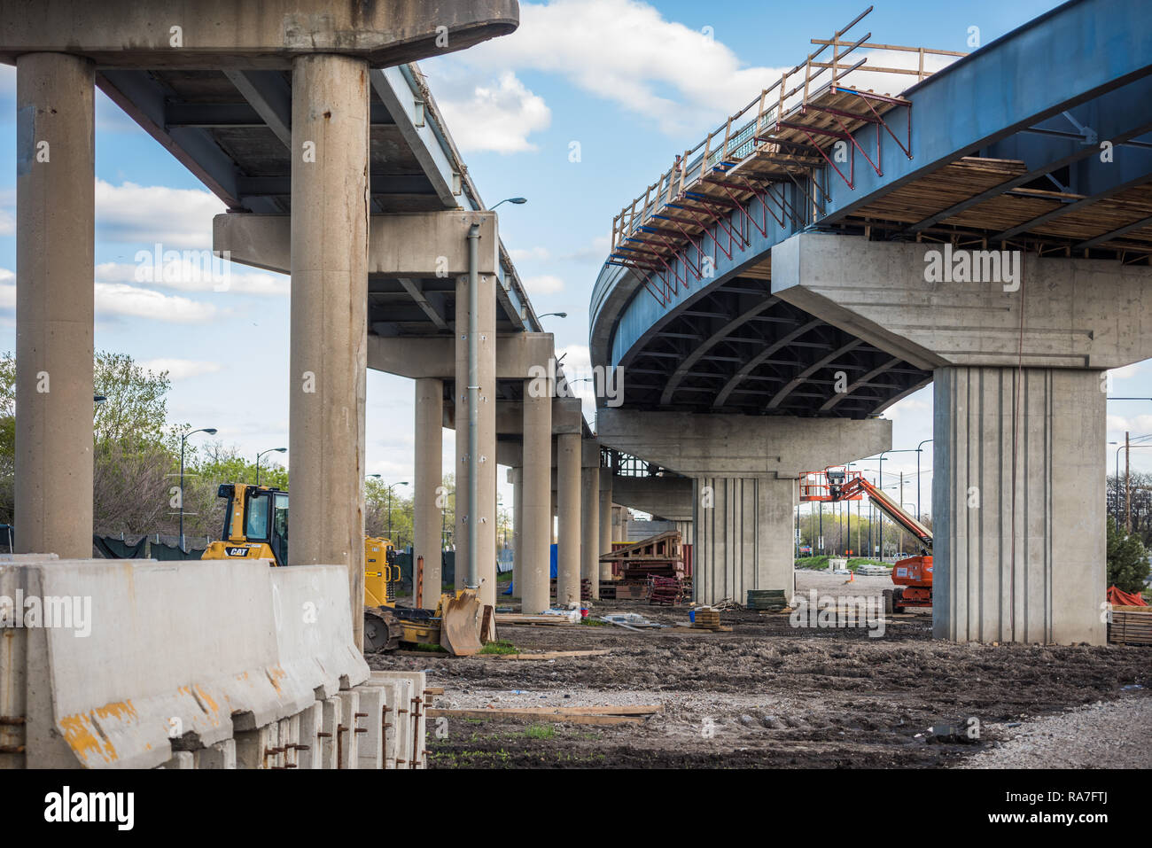 Construction of the interchange between Lake Shore Drive and Interstate ...