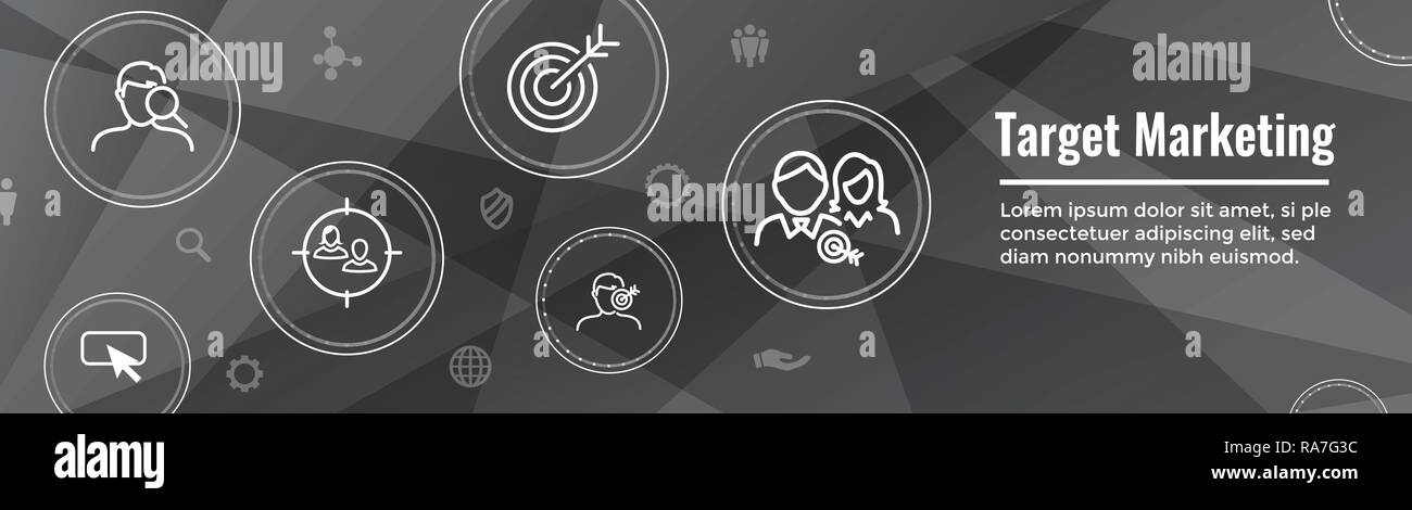 Target Marketing Icon Set - Web Header Banner Stock Vector Image & Art ...