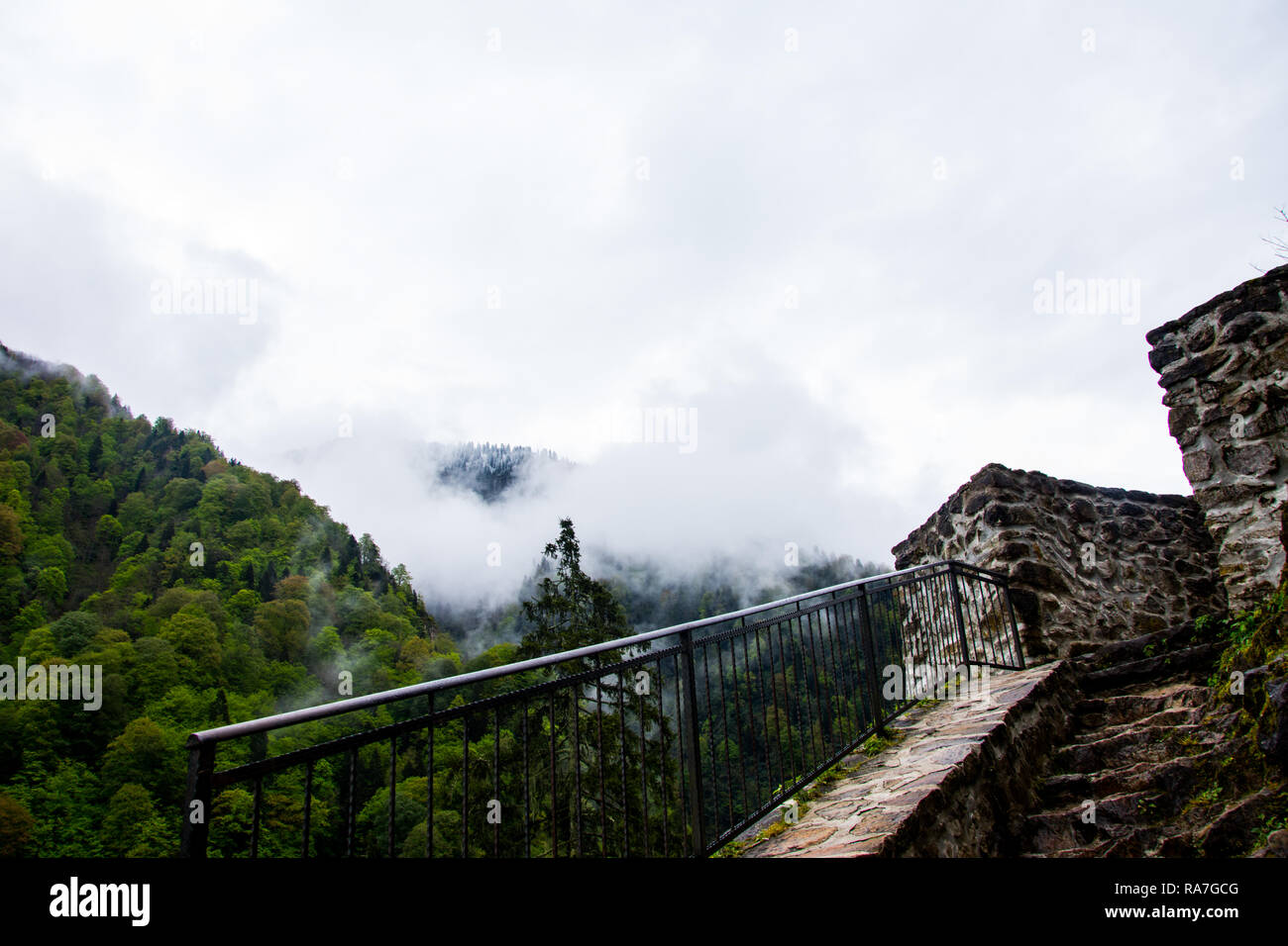 Entrance to the Zil castle or Zilkale in the city of Rize Province in ...