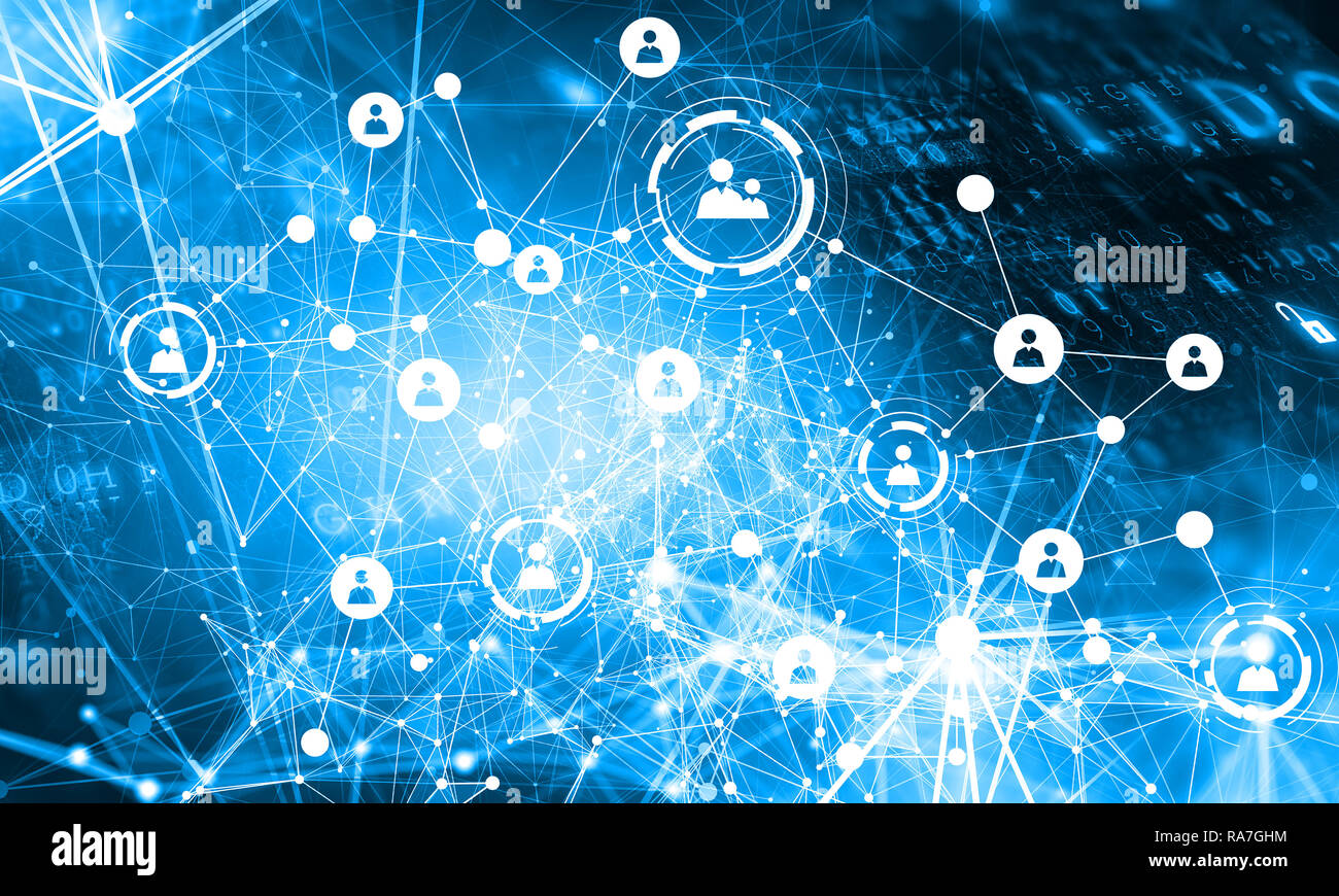 Wireless interaction and connection. Mixed media Stock Photo - Alamy