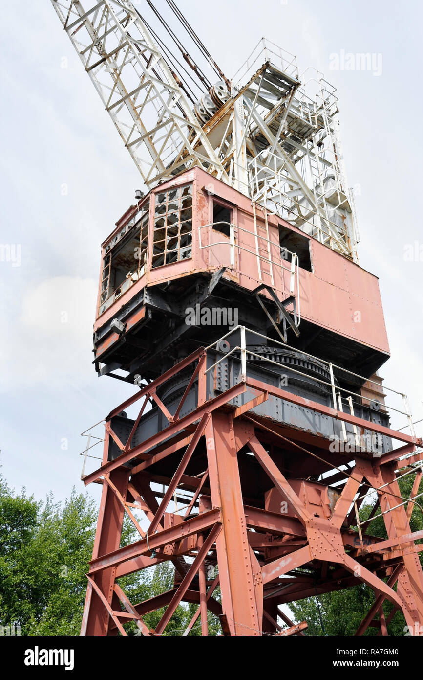The last crane standing at Bute Dock East, Cardiff, Wales UK Stock ...