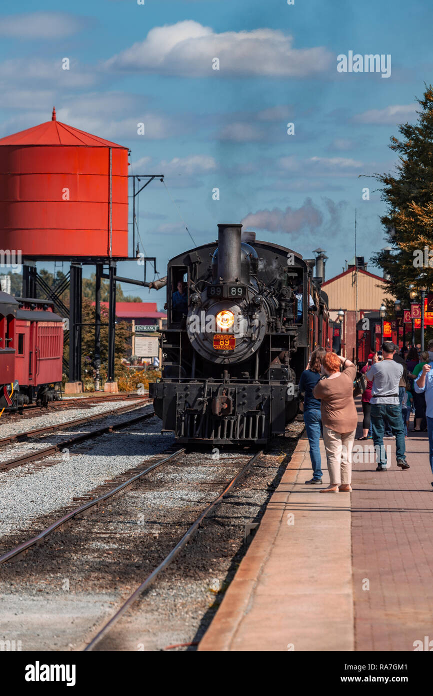 Strasburg, PA, USA - October 16, 2015: Tourists photograph the ...