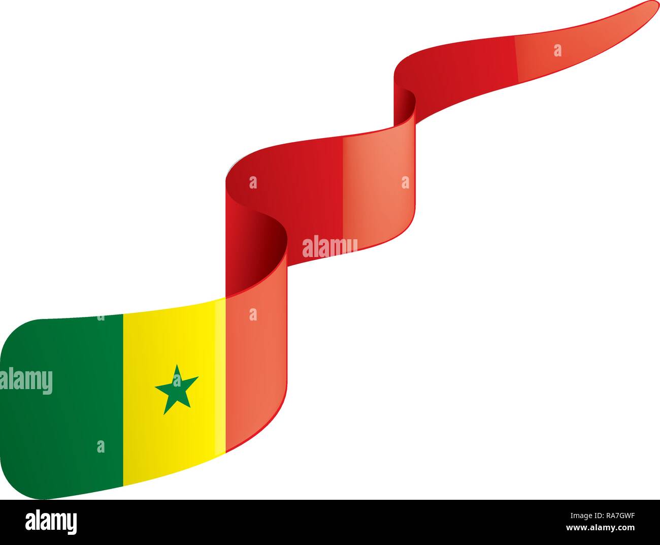 Senegal flag, vector illustration on a white background Stock Vector ...