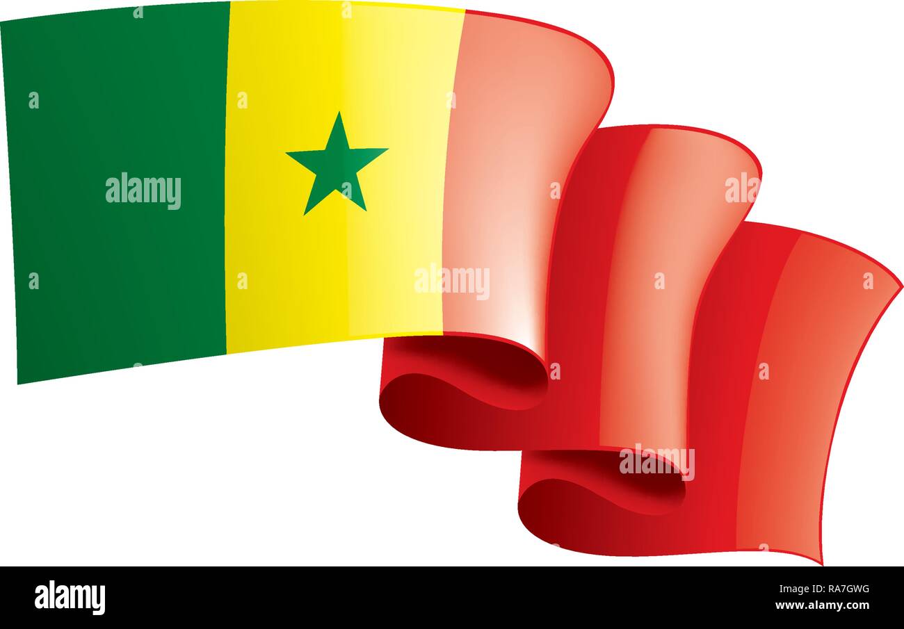 Senegal flag, vector illustration on a white background Stock Vector ...